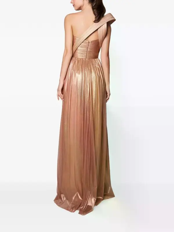 IMROSKA Thalia One-shoulder Pleated Maxi Dress