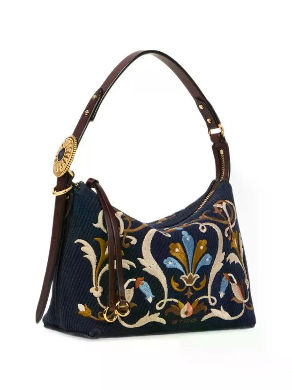 Etro Small Embroidered Canvas Rosette Bag