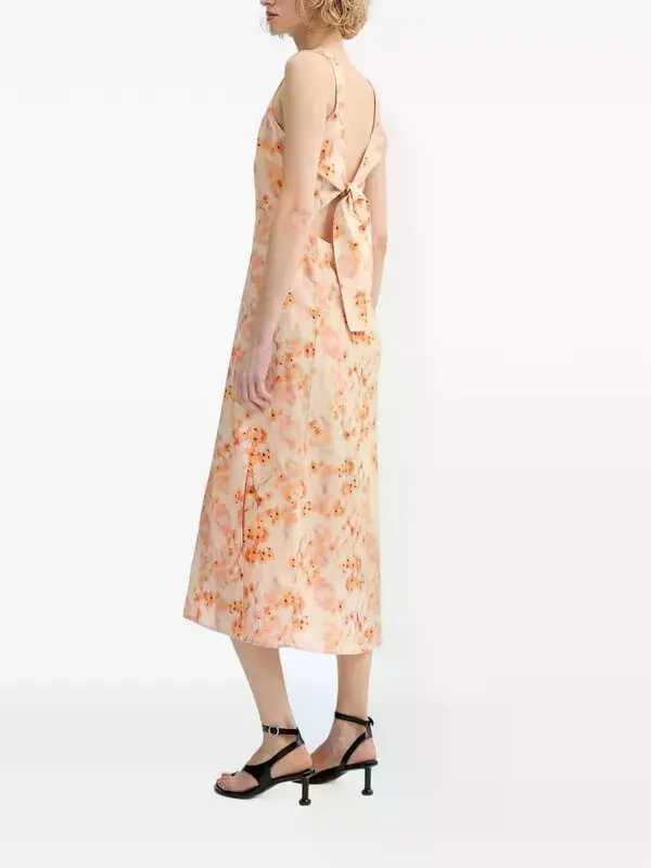 Marc O'polo Floral-print Tie-back Midi Dress
