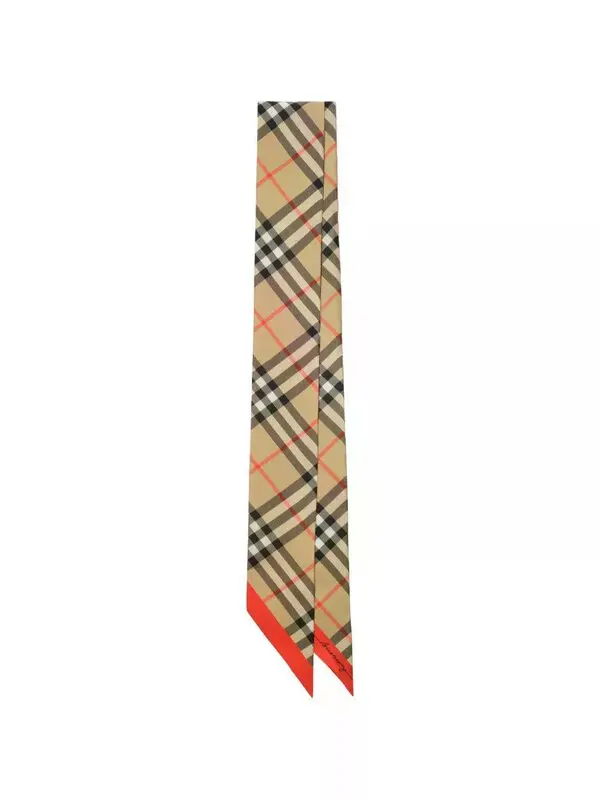 Burberry Skinny Contrast-check Silk Scarf