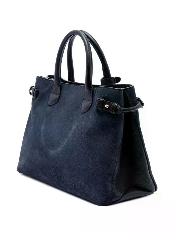 Burberry 2018-2023 Medium Suede And Calfskin Banner Satchel