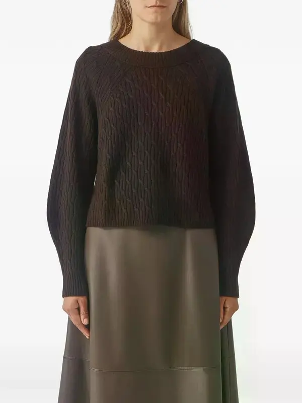 Max Mara Kabala Cable-knit Raglan-sleeve Sweater