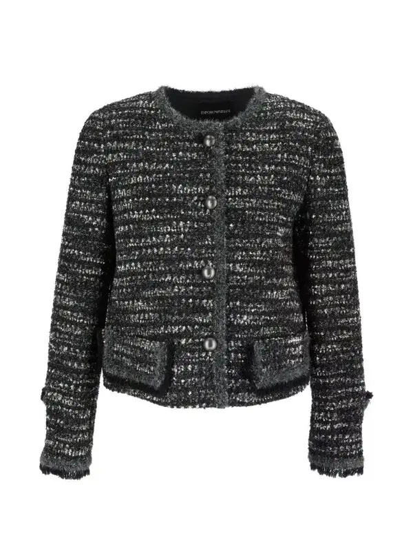 Emporio Armani Tweed Fringed Jacket