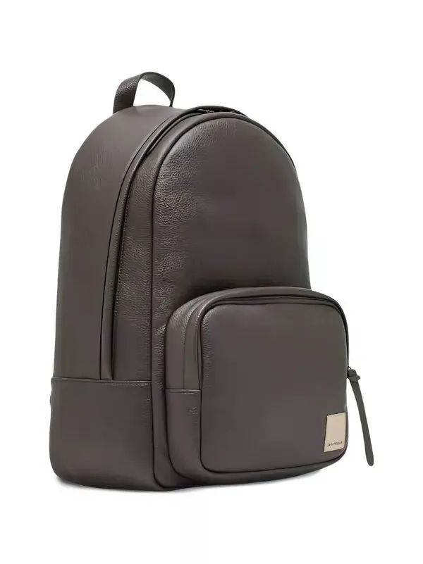 Emporio Armani Logo-patch Pebbled-effect Backpack