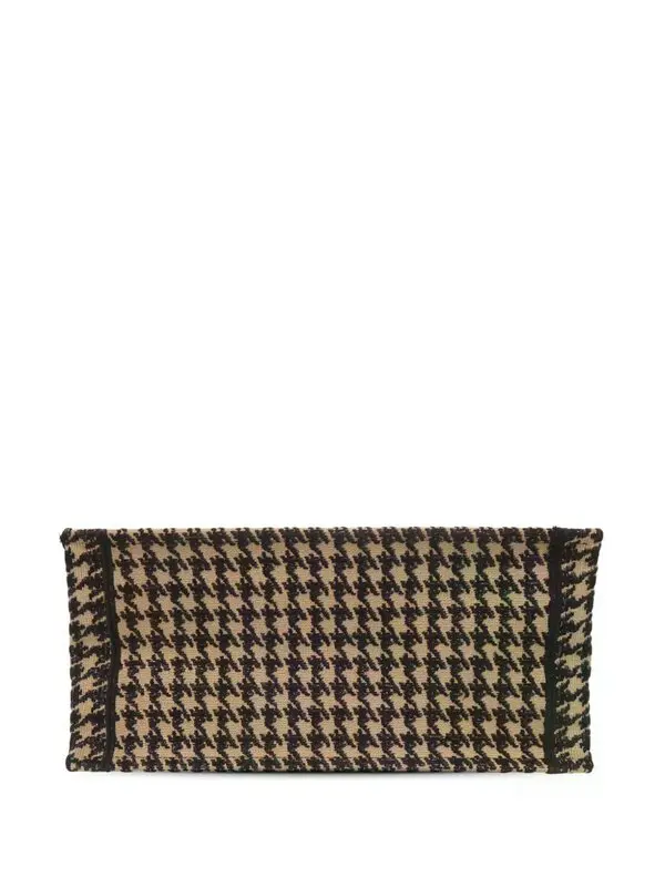 Dior 2020 Medium Embroidered Canvas Houndstooth Book Tote Bag