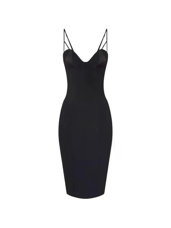 Elisabetta Franchi Sweetheart-neck Midi Dress - Black