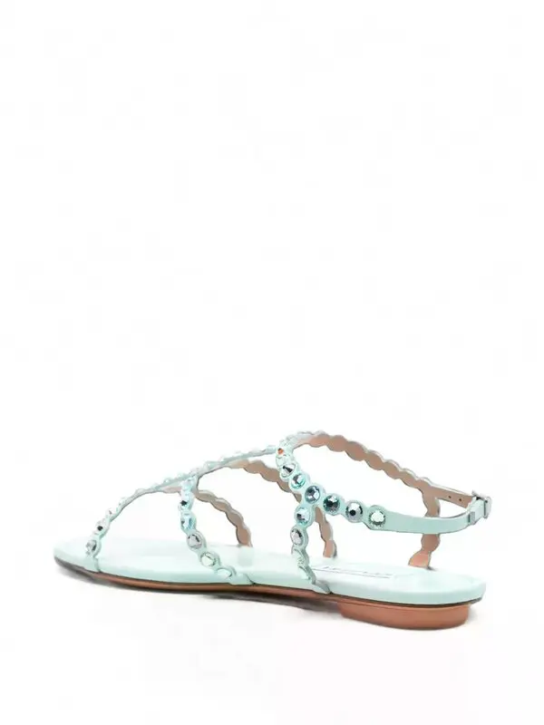 AQUAZZURA Crystal-embellished Scalloped Sandals