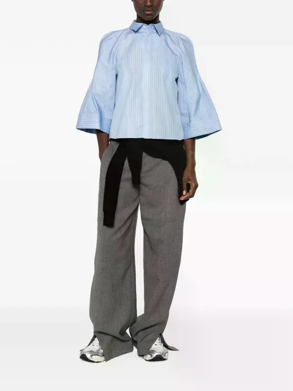 Sacai Vertical-stripe Flared-sleeve Shirt