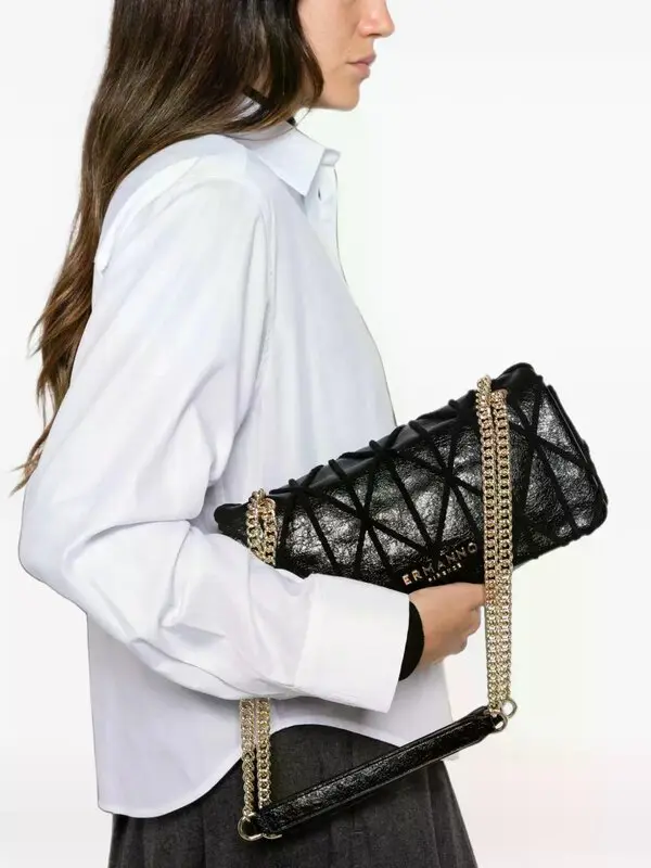 ERMANNO FIRENZE Crinkled-effect Lace-up Shoulder Bag
