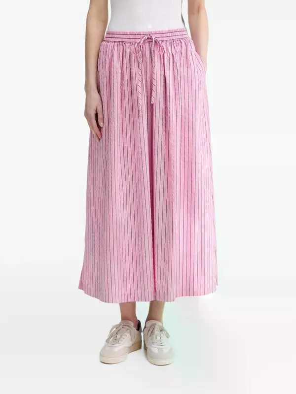 Marc O'polo Vertical-stripe Drawstring Midi Skirt