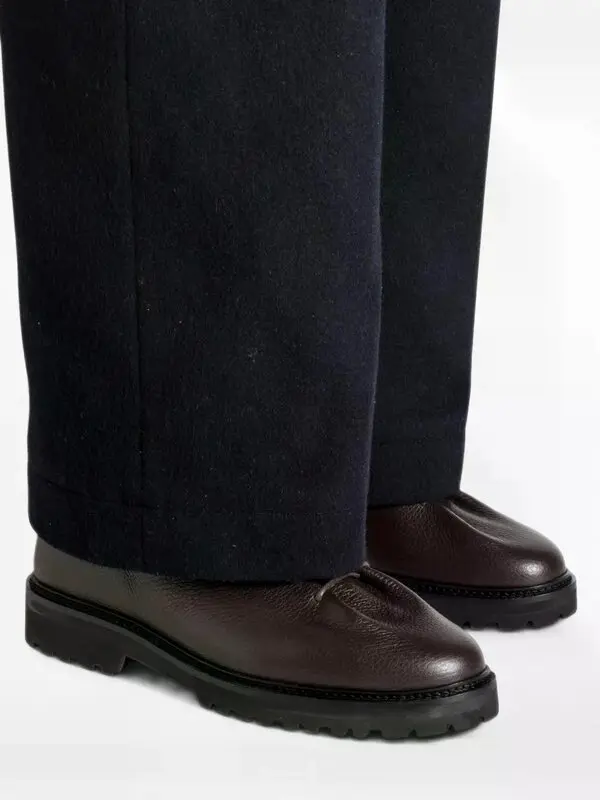 JACQUES SOLOVIERE Edouard Lug Grained-leather Derby Shoes