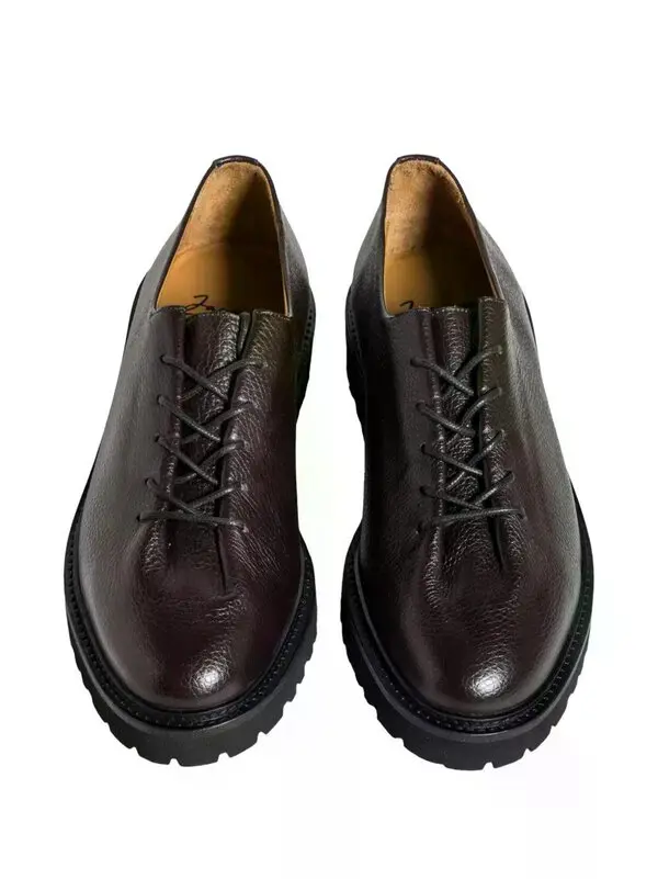 JACQUES SOLOVIERE Edouard Lug Grained-leather Derby Shoes