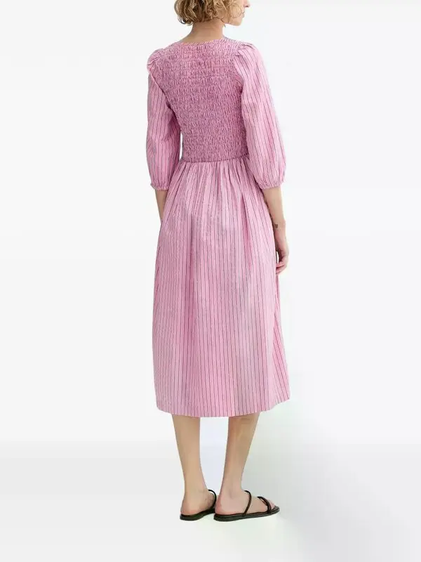 Marc O'polo Striped Shirred Midi Dress