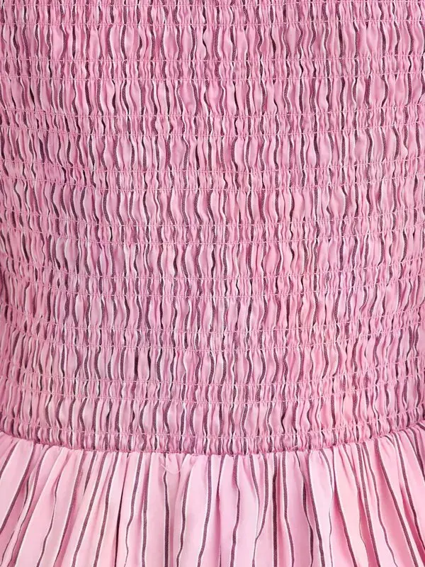 Marc O'polo Striped Shirred Midi Dress