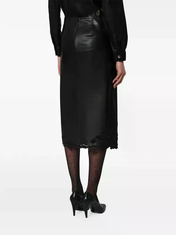 Isabel Marant Étoile Fulsa Cut-out Leather Midi Skirt