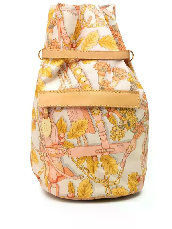 Loewe 2000-2026 Botanical Printed Canvas Backpack - Neutrals
