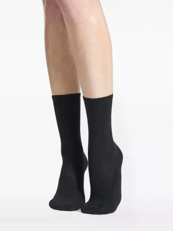 Wolford Ribbed-knit Terry-panel Socks