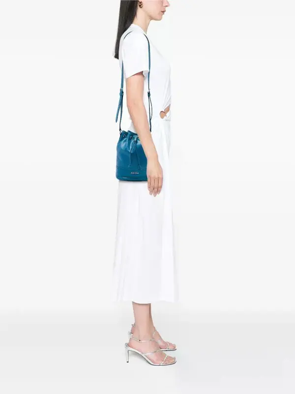 Miu Miu 2010-2026 Leather Bucket Bag - Blue
