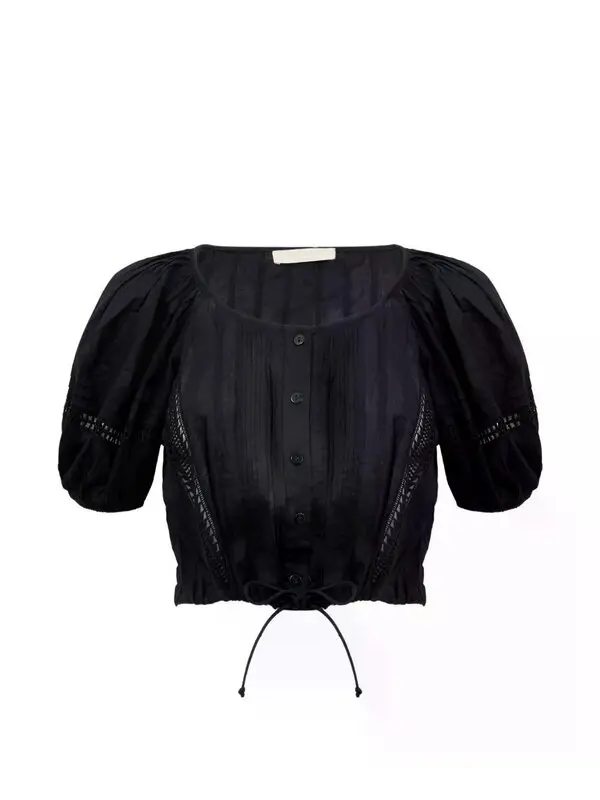 Ulla Johnson Clara Cropped Blouse - Black
