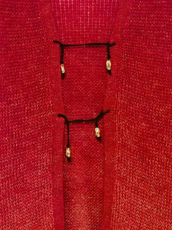 Roberto Cavalli 2000s Beaded-tie Cardigan