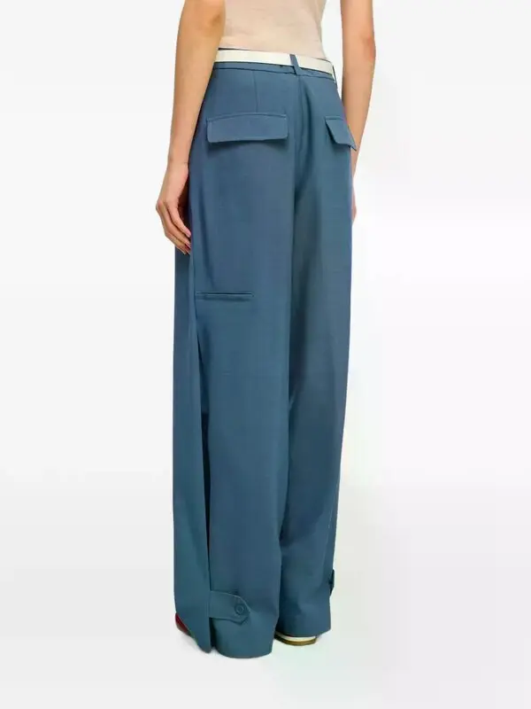 SEMICOUTURE Muriel Button-cuff Trousers - Blue
