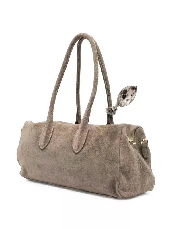 MARC ELLIS Suede Logo-lettering Tote Bag