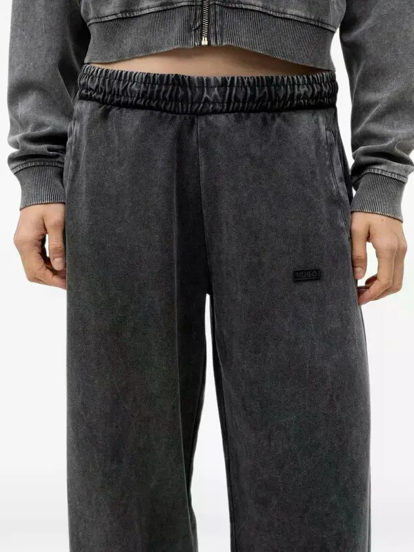 Hugo Wide-leg Jogpants In Soft Cotton Blend