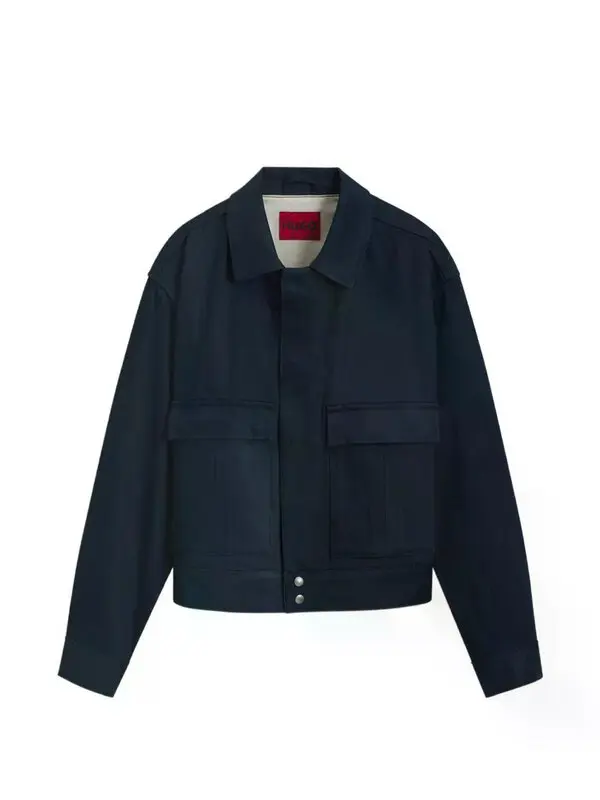 Hugo Relaxed-fit Short Cotton Jacket In Denim