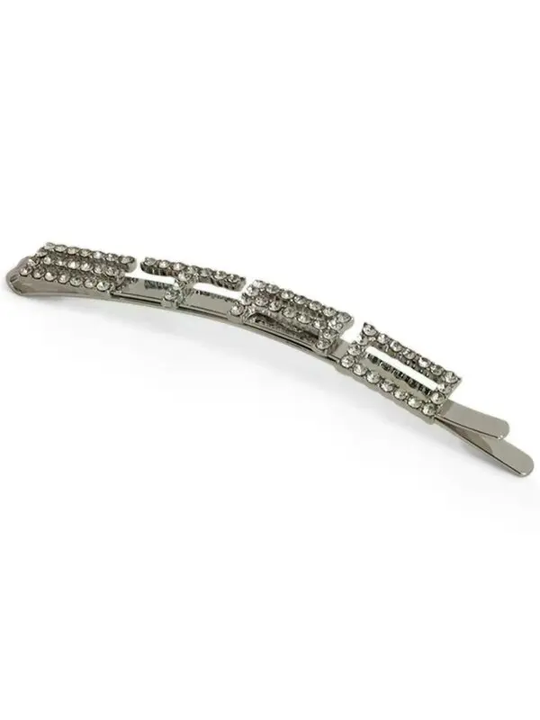 Etro Rhinestone-embellished Logo Hair Clip - Silver