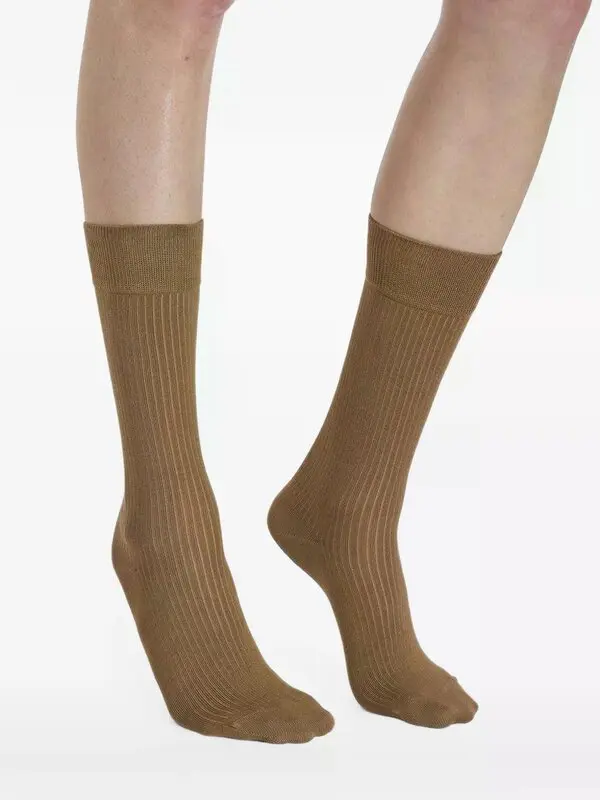 Wolford Ribbed-knit Stretch-cotton Socks