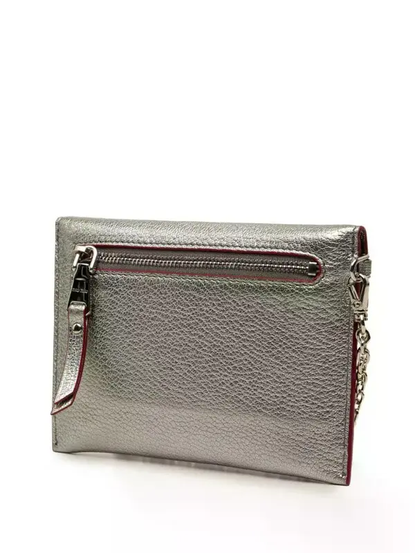 Miu Miu 2000-2010 Metallic Goatskin Madras Forever Heart Envelope Chain Wallet Small Wallets