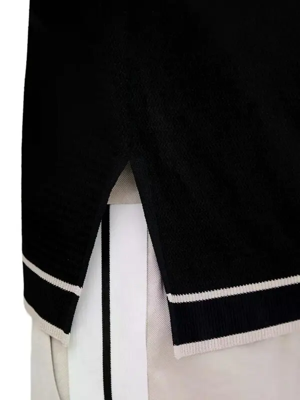 MARC AUREL Stripe-trim Knitted Polo Sweater