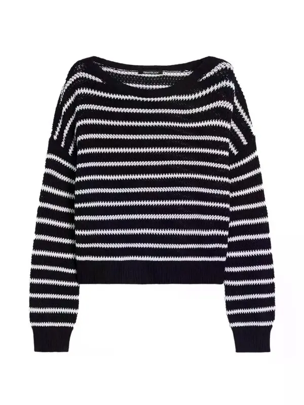 PENNYBLACK Horizontal-stripe Drop-shoulder Sweater - Blue