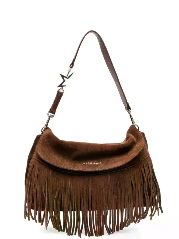 MARC ELLIS Fringe-trim Suede Shoulder Bag