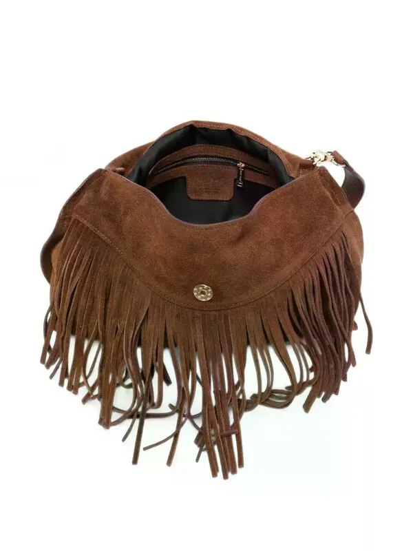 MARC ELLIS Fringe-trim Suede Shoulder Bag