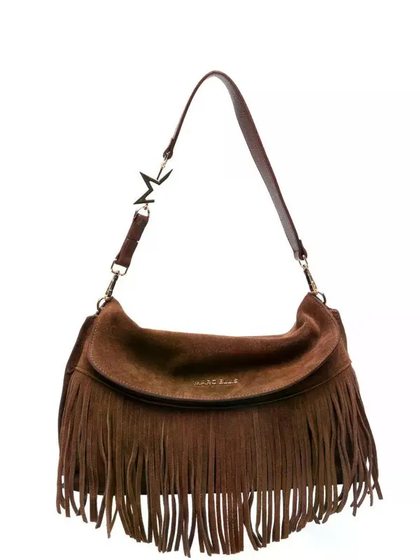 MARC ELLIS Fringe-trim Suede Shoulder Bag