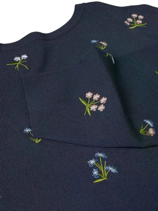 BLUGIRL Floral-embroidered V-neck Sweater