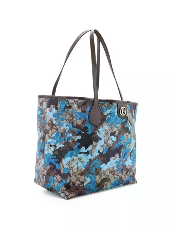 Gucci Gg Open Gg Camouflage Coated Canvas Large Tote Bag