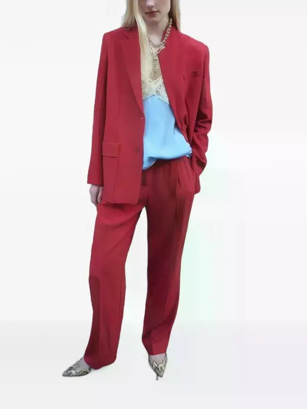 SEMICOUTURE Rosalinda Button-fastening Blazer - Red