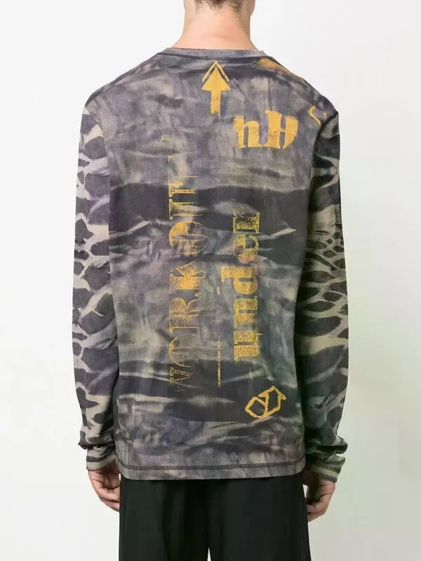 DIESEL® Graphic-print Buttoned T-shirt