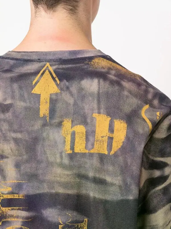 DIESEL® Graphic-print Buttoned T-shirt