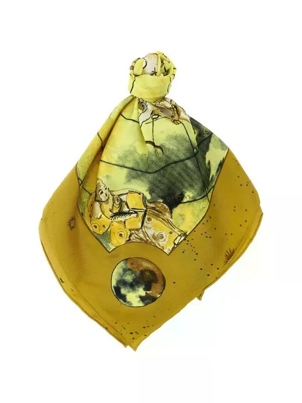 Diane Von Furstenberg Zodiac Flag Astrological-print Scarf - Yellow
