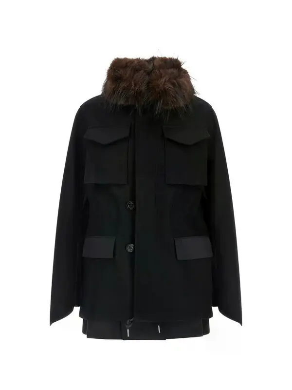 Sacai Faux-fur Collar Jacket