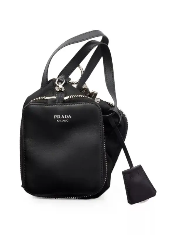Prada Re-nylon And Leather Foldable Mini Duffel Bag