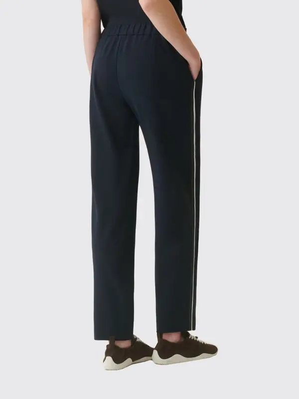 Fabiana Filippi High-waisted Straight Trousers With Drawstring And Jewel Detail