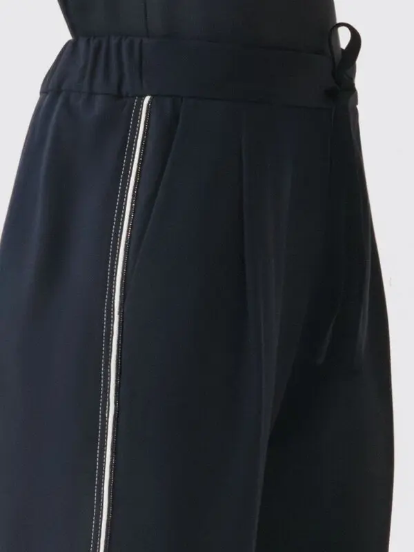 Fabiana Filippi High-waisted Straight Trousers With Drawstring And Jewel Detail