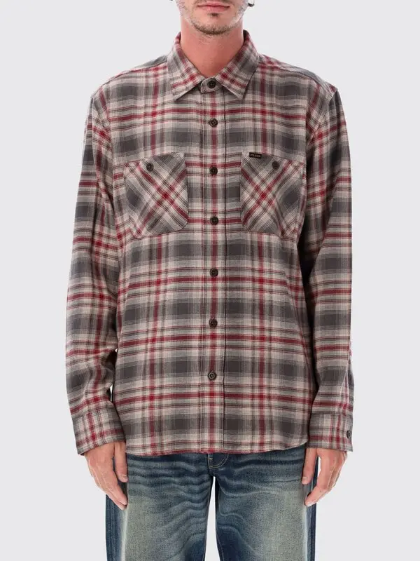 Filson Long-sleeve Check Flannel Shirt With Buttoned Patch Pockets - Grey