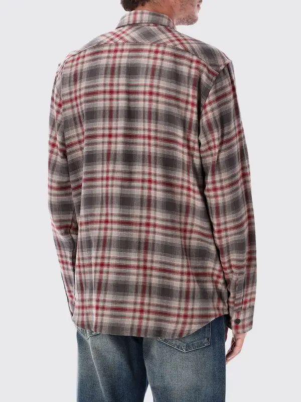 Filson Long-sleeve Check Flannel Shirt With Buttoned Patch Pockets - Grey