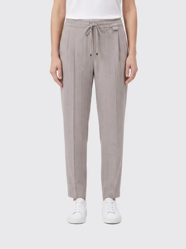 Fabiana Filippi Striped Straight-leg Wool-blend Jogger Pants
