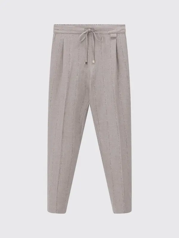 Fabiana Filippi Striped Straight-leg Wool-blend Jogger Pants